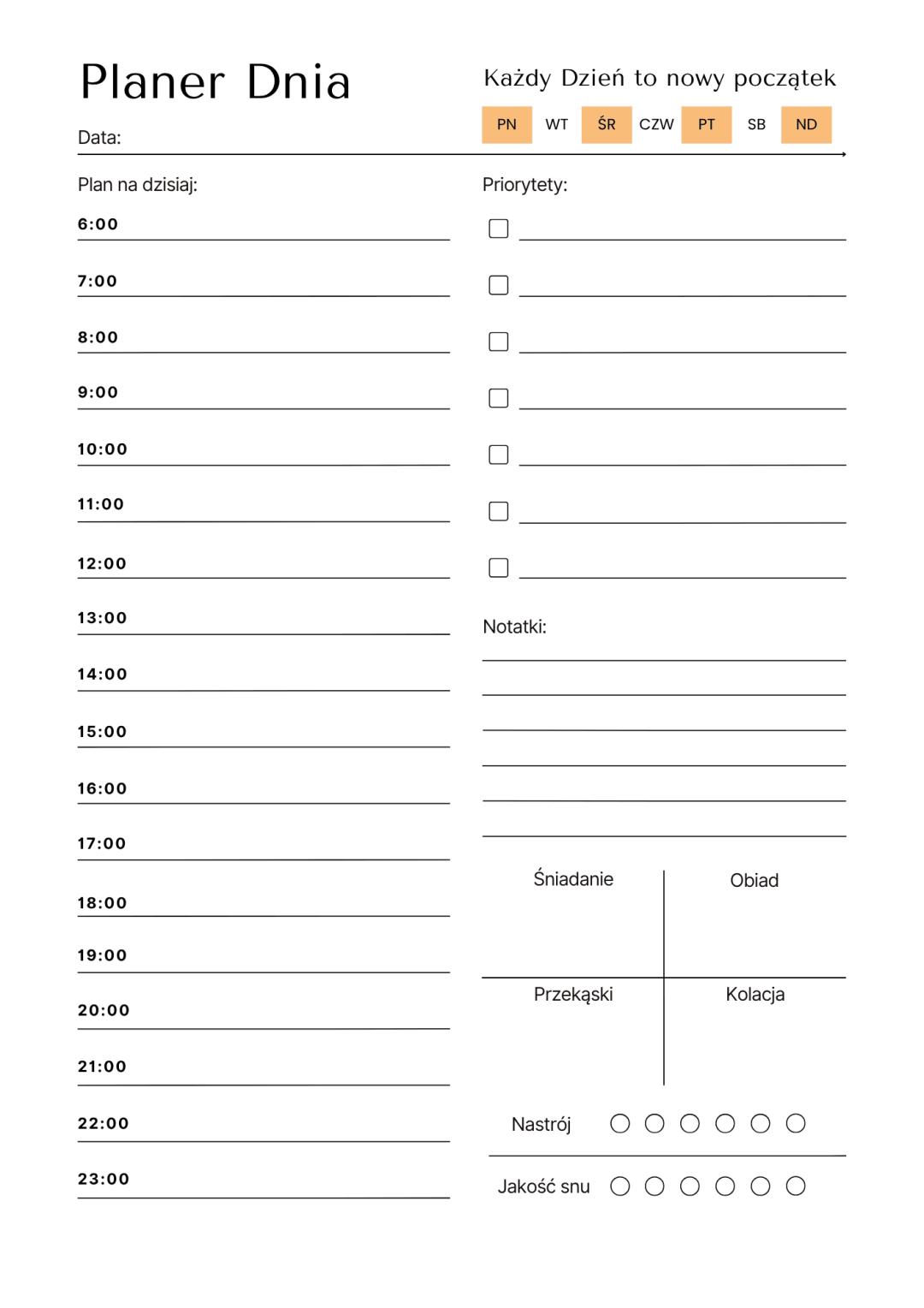 Planery do druku – Pobierz, wydrukuj i zaplanuj dzień
