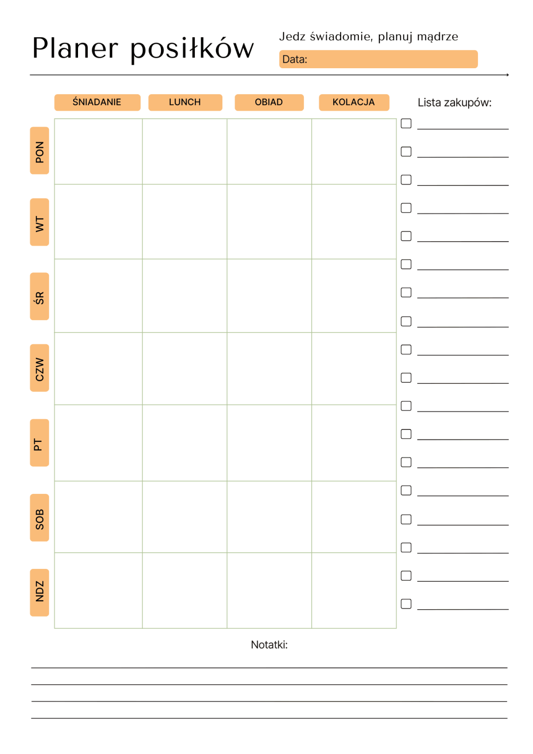 Planery do druku – Pobierz, wydrukuj i zaplanuj dzień